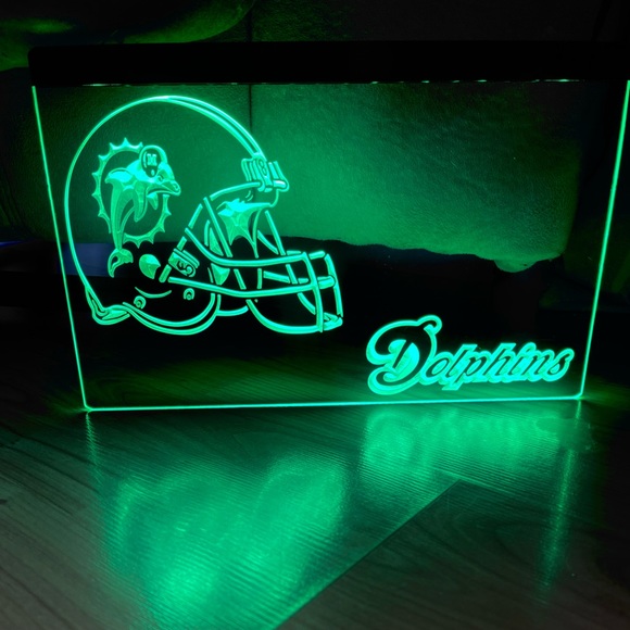 Other | Miami Dolphins Led Neon Green Light Sign 8x12 | Poshmark